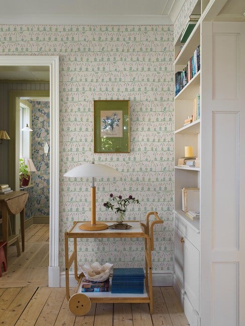 Stig Lindberg Linnea, 1373, White wallpaper - Boråstapeter