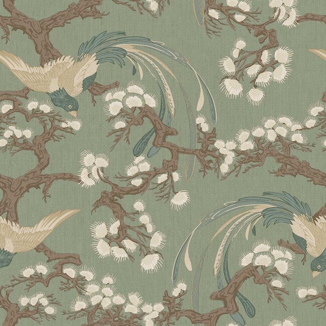 Fenix, 8161, Green wallpaper - Boråstapeter