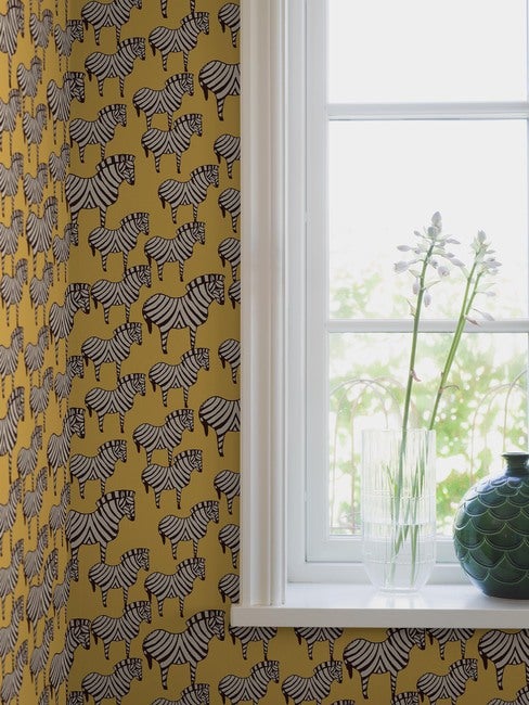 Lisa Larson Zebra, Gul tapet - Boråstapeter