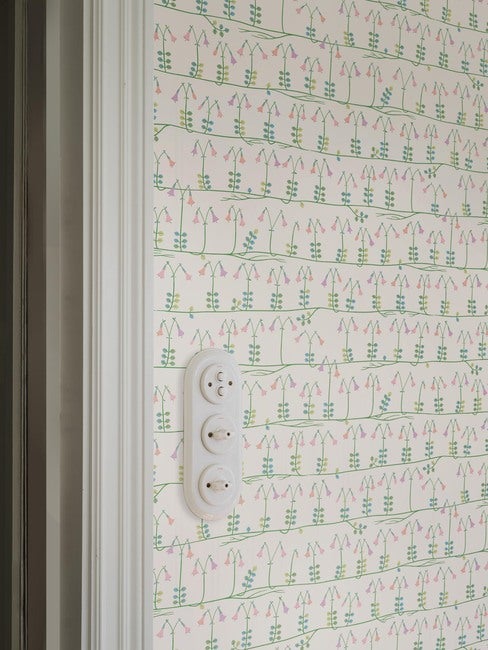 Stig Lindberg Linnea, 1373, White wallpaper - Boråstapeter