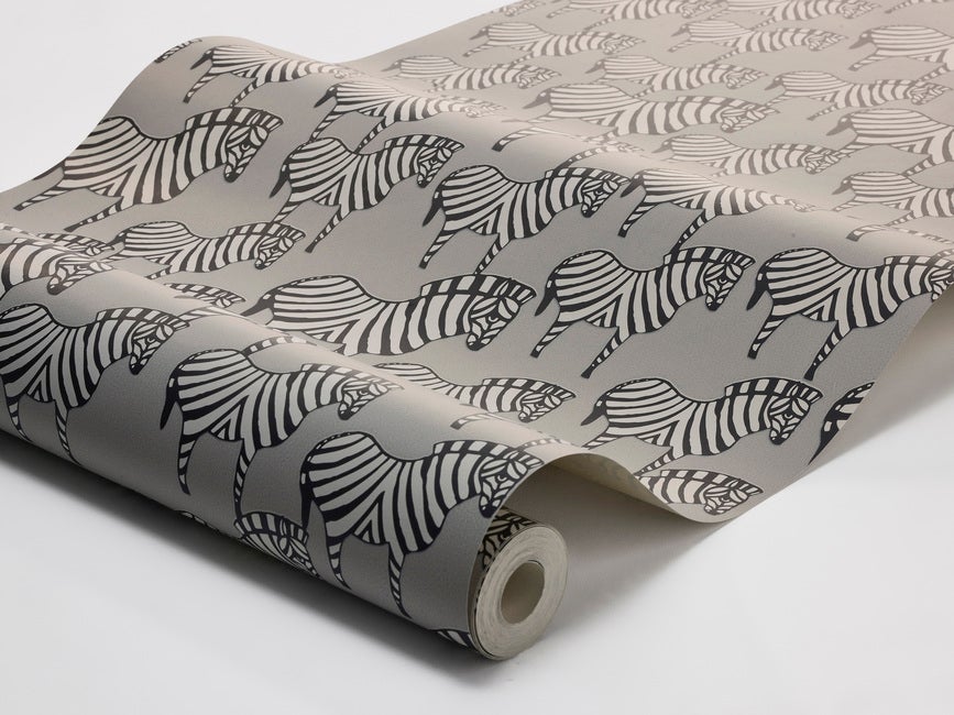 Lisa Larson Zebra, 1380, Grau Tapete - Boråstapeter